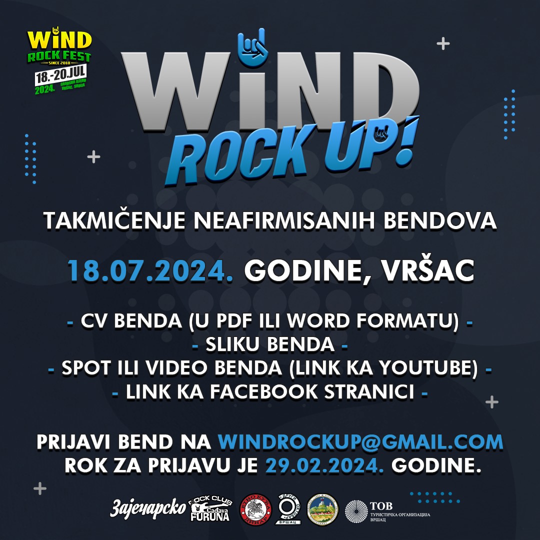 Wind Rock Fest nastavlja sa tradicijom predstavljanja novih bendova ...