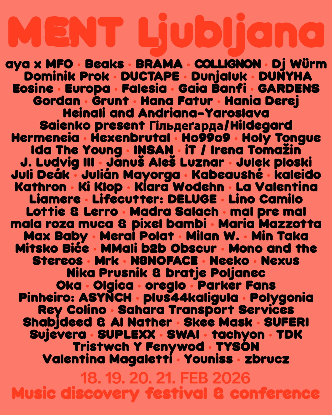 Ljubljanski MENT zaključuje lineup za 2026. godinu - Highwaystar Magazine